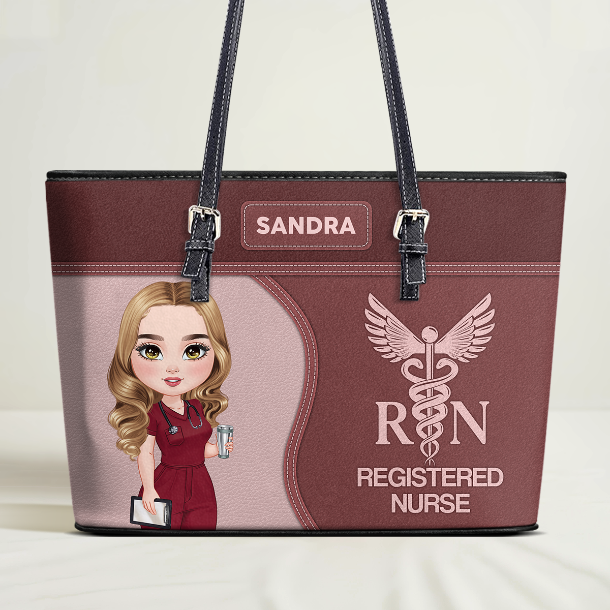 Number One Nurse - Personalized Custom Nurse Leather Tote Bag – The ...
