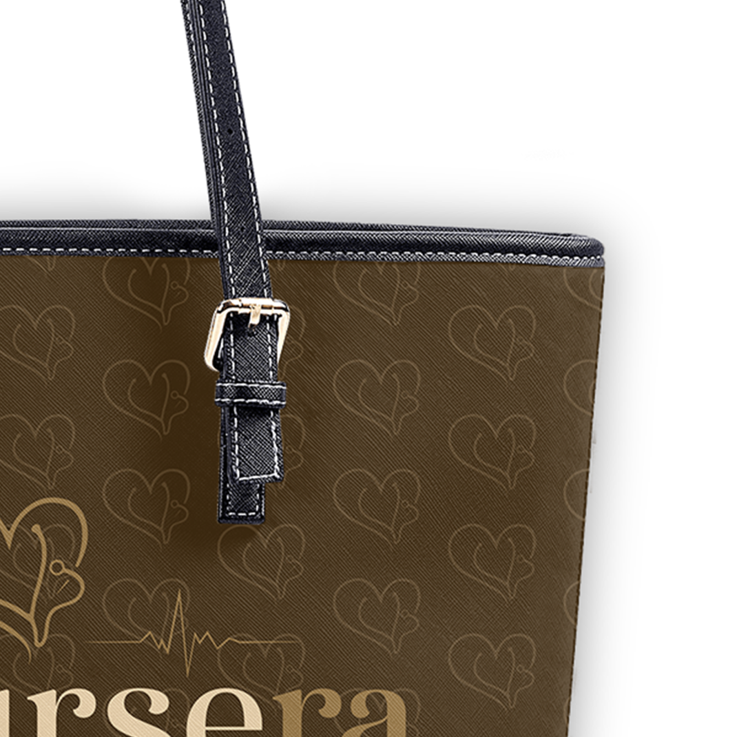 Nurse With Bright Life - Personalized Custom Nurse Leather Tote Bag ...